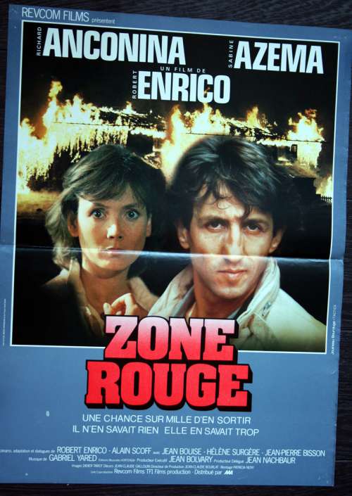 Affiches de cinéma 60 x 40 du film ZONE ROUGE (1986)