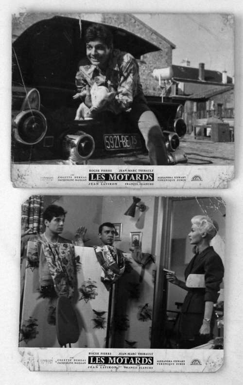 2 photos d'exploitation du film LES MOTARDS (1959)