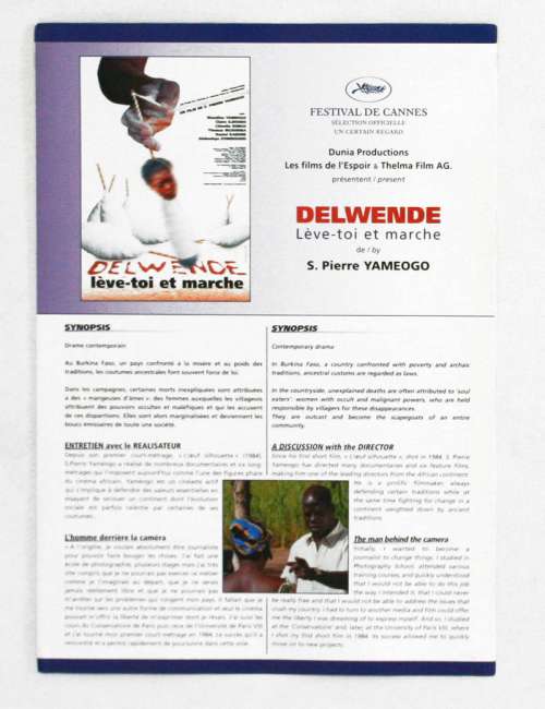 Dossier de presse du film DELWENDE (2005)